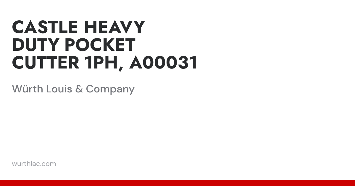 CASTLE HEAVY DUTY POCKET CUTTER 1PH, A00031 | Würth Louis & Company