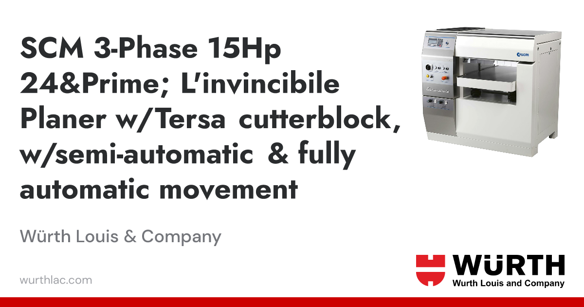 SCM 3-Phase 15Hp 24″ L'invincibile Planer w/Tersa cutterblock, w/semi ...