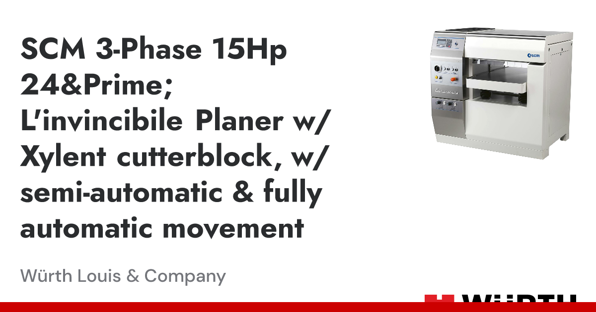 SCM 3-Phase 15Hp 24″ L'invincibile Planer w/Xylent cutterblock, w/semi ...