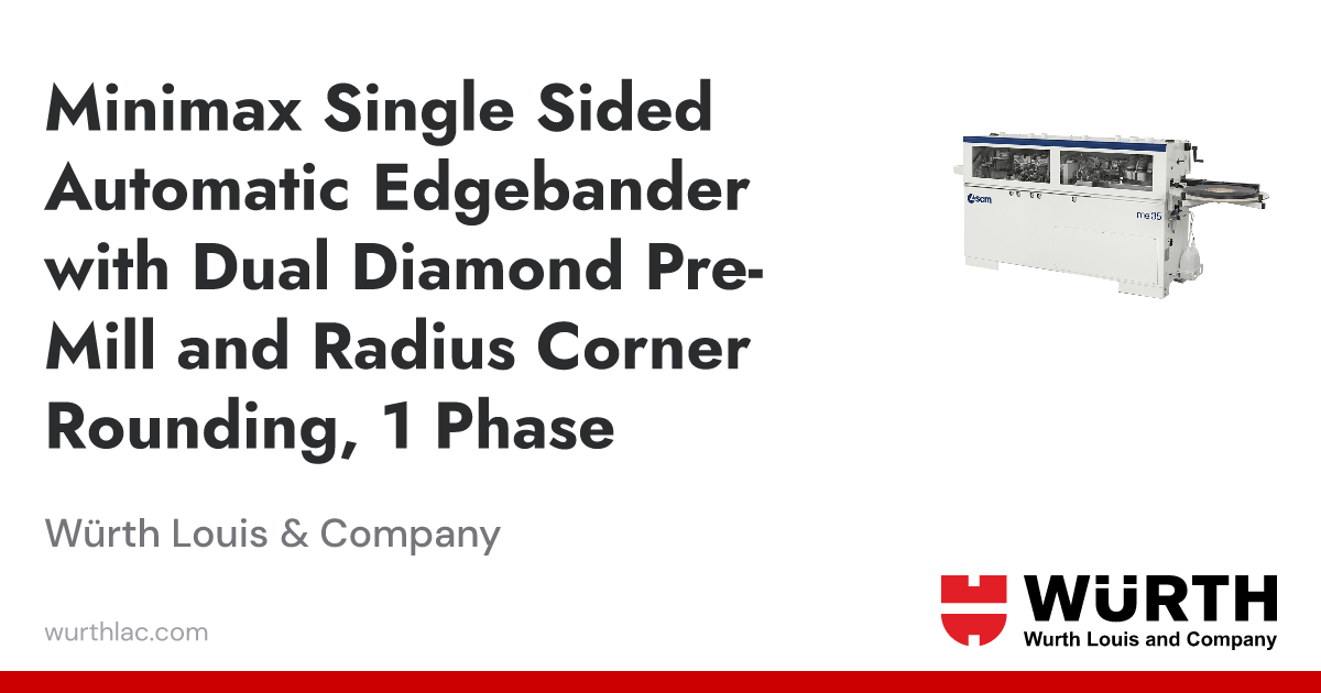 Minimax Single Sided Automatic Edgebander with Dual Diamond Pre-Mill ...