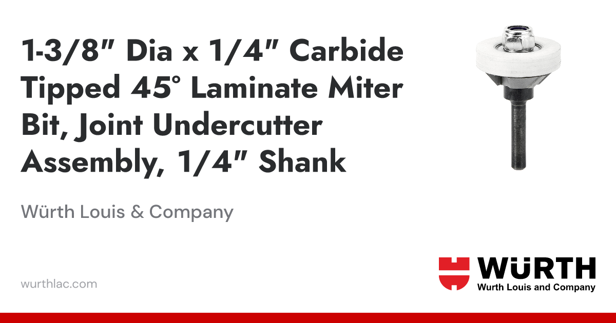 1-3/8" Dia x 1/4" Carbide Tipped 45° Laminate Miter Bit, Joint ...