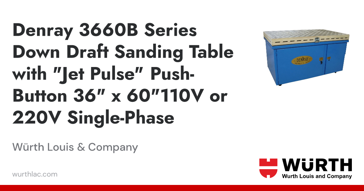 Denray 3660B Series Down Draft Sanding Table with "Jet Pulse" Push ...