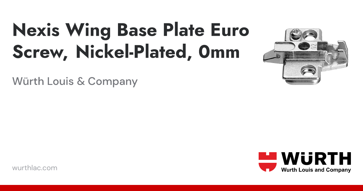 Nexis Wing Base Plate Euro Screw, Nickel-Plated, 0mm | Würth Louis ...