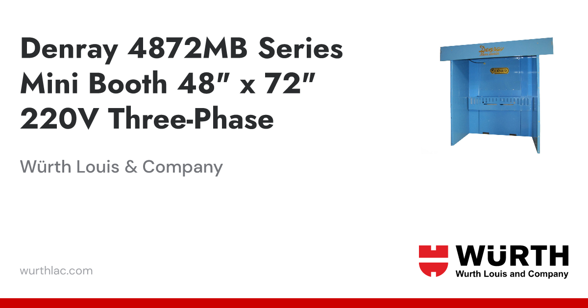 Denray 4872MB Series Mini Booth 48" x 72" 220V Three-Phase | Würth ...