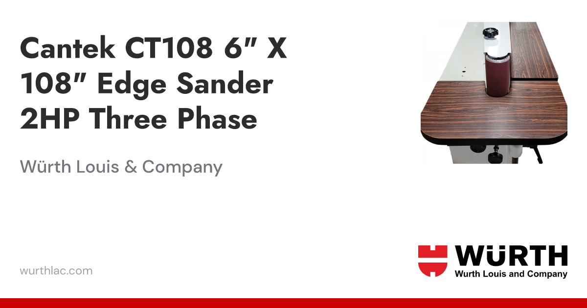 Cantek CT108 6" X 108" Edge Sander 2HP Three Phase | Würth Louis & Company