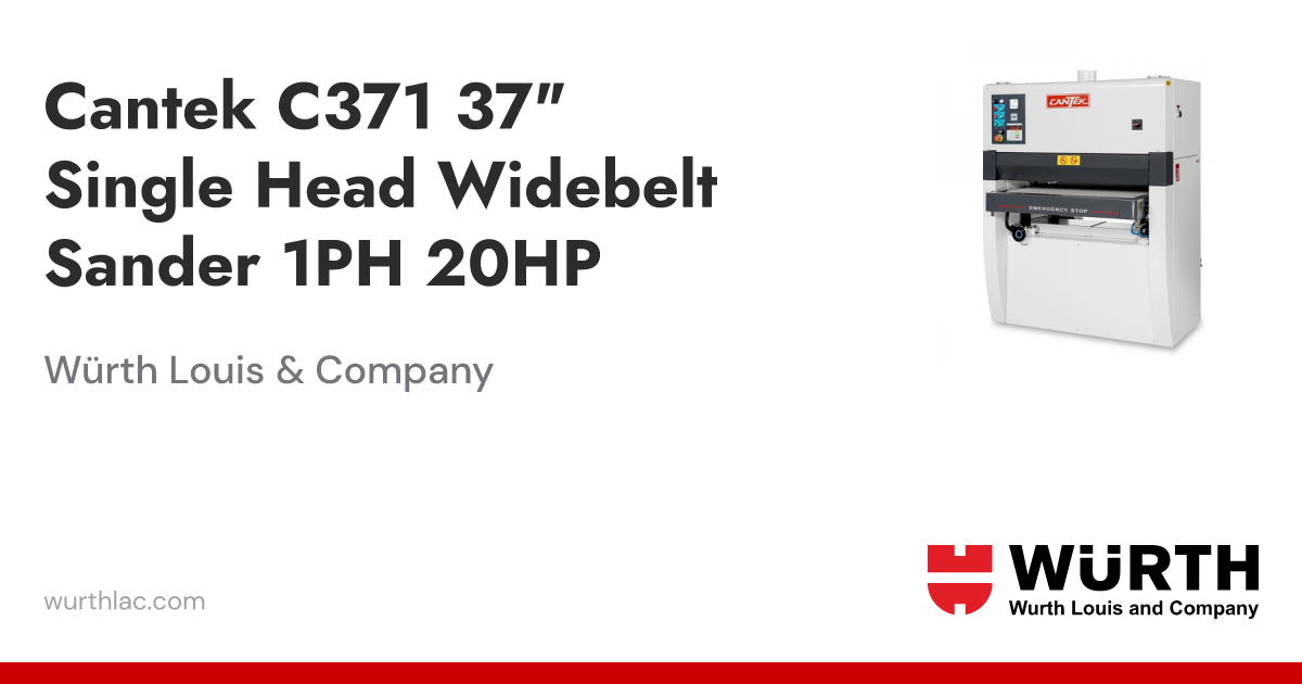 Cantek C371 37" Single Head Widebelt Sander 1PH 20HP | Würth Louis ...