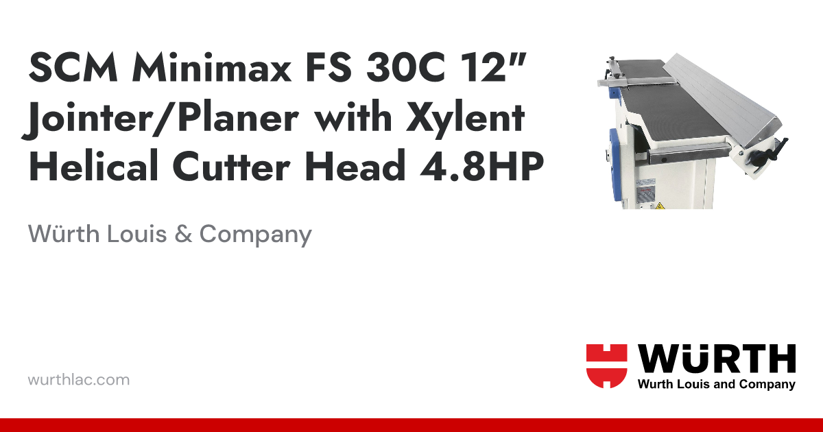 SCM Minimax FS 30C 12" Jointer/Planer with Xylent Helical Cutter Head 4 ...