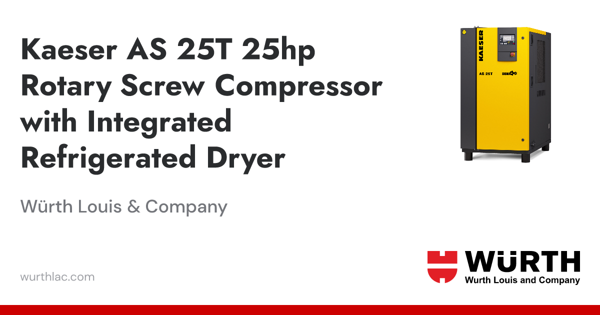 Kaeser AS 25T 25hp Rotary Screw Compressor with Integrated Refrigerated Dryer | Würth Louis ...