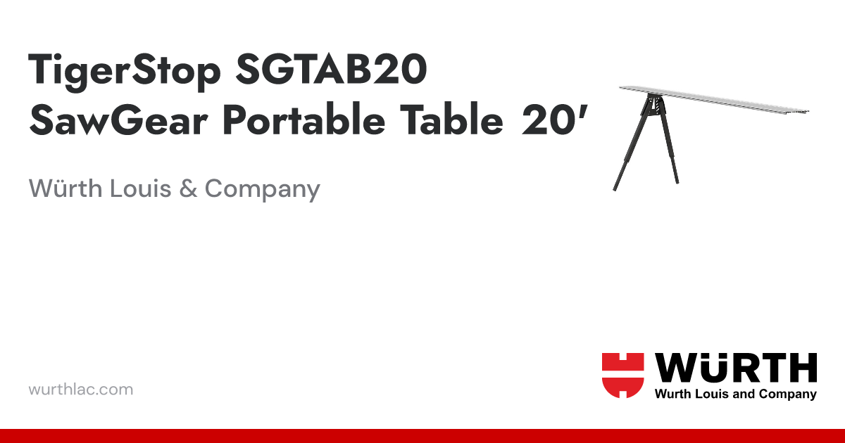 TigerStop SGTAB20 SawGear Portable Table 20' | Würth Louis & Company