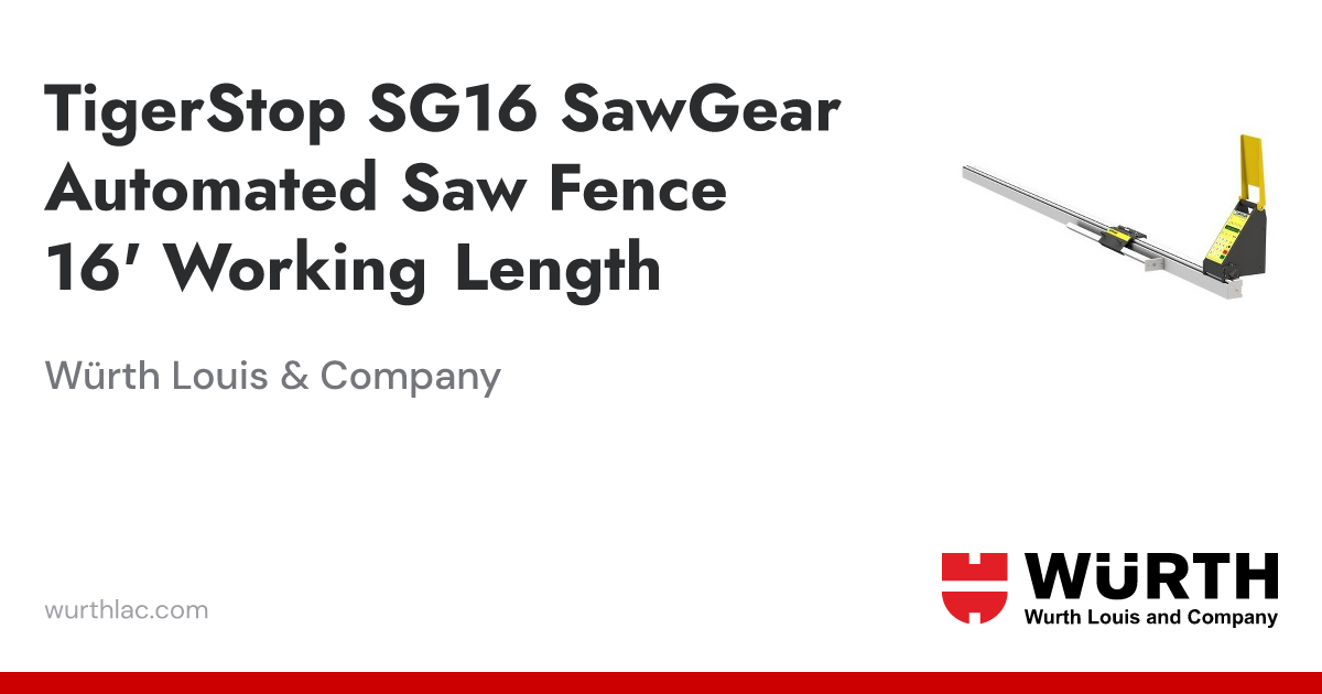 TigerStop SG16 SawGear Automated Saw Fence 16' Working Length | Würth ...