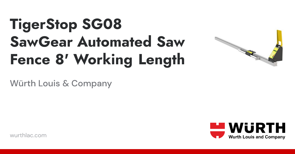 TigerStop SG08 SawGear Automated Saw Fence 8' Working Length | Würth ...