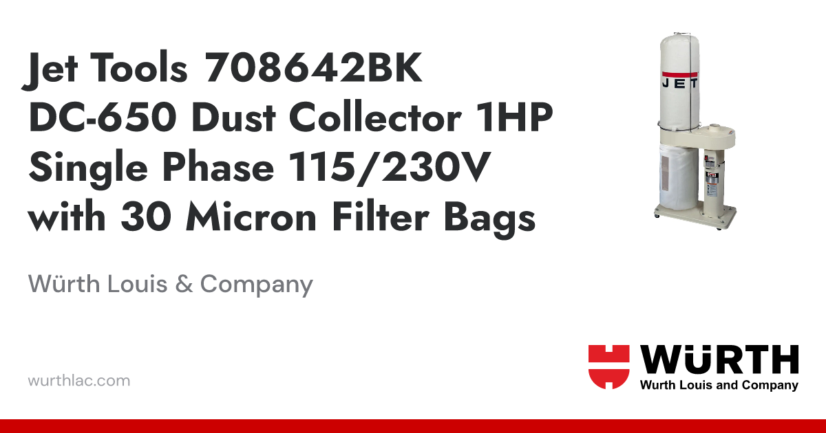 Jet Tools 708642BK DC-650 Dust Collector 1HP Single Phase 115/230V with ...