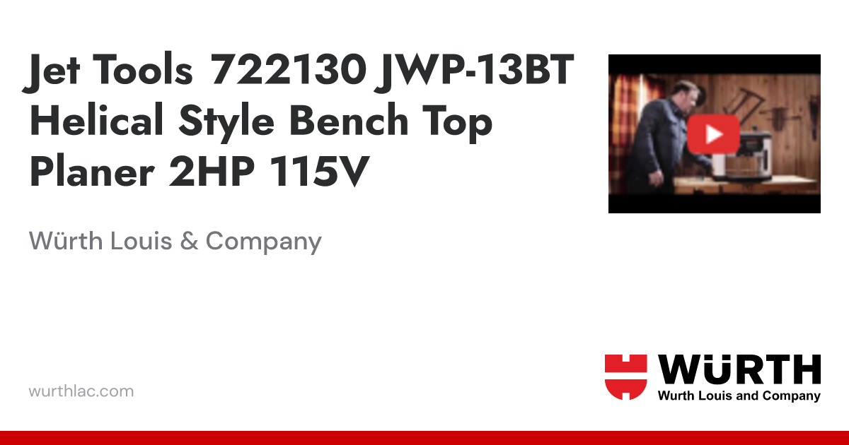 Jet Tools 722130 JWP-13BT Helical Style Bench Top Planer 2HP 115V ...