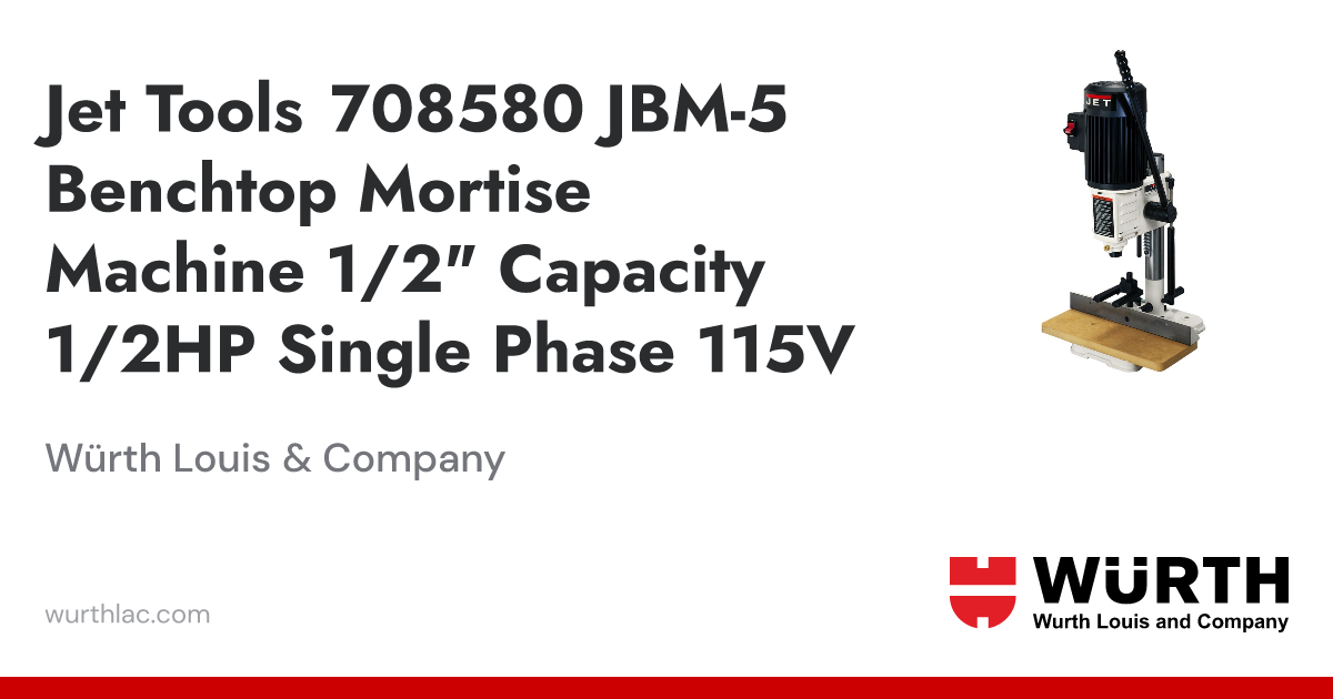 Jet Tools 708580 JBM-5 Benchtop Mortise Machine 1/2" Capacity 1/2HP ...