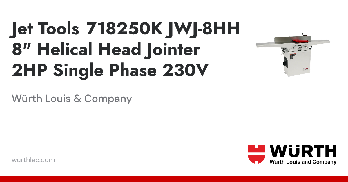 Jet Tools 718250K JWJ-8HH 8" Helical Head Jointer 2HP Single Phase 230V ...