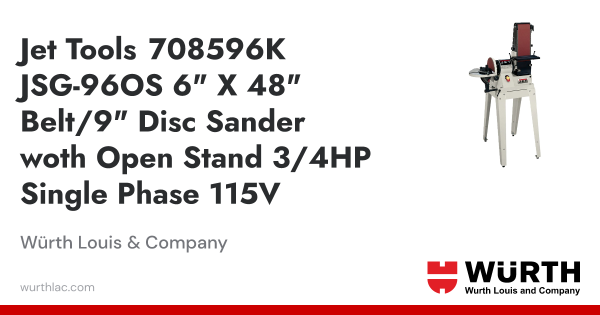 Jet Tools 708596K JSG-96OS 6" X 48" Belt/9" Disc Sander woth Open Stand ...