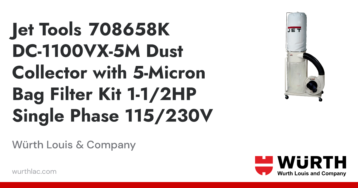 Jet Tools 708658K DC-1100VX-5M Dust Collector with 5-Micron Bag Filter ...