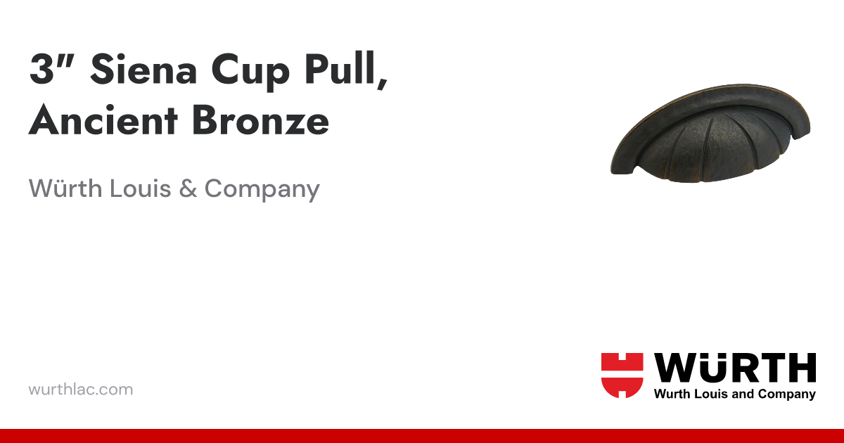 3" Siena Cup Pull, Ancient Bronze | Würth Louis & Company