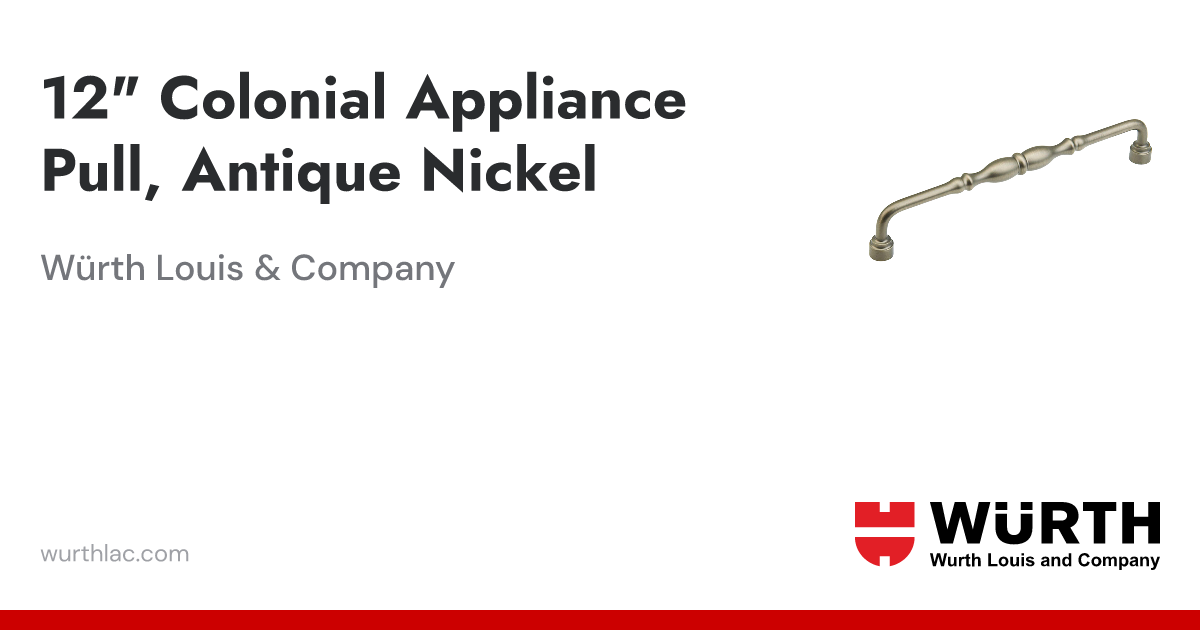 12" Colonial Appliance Pull, Antique Nickel | Würth Louis & Company