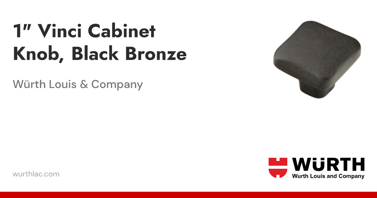 1" Vinci Cabinet Knob, Black Bronze | Würth Louis & Company