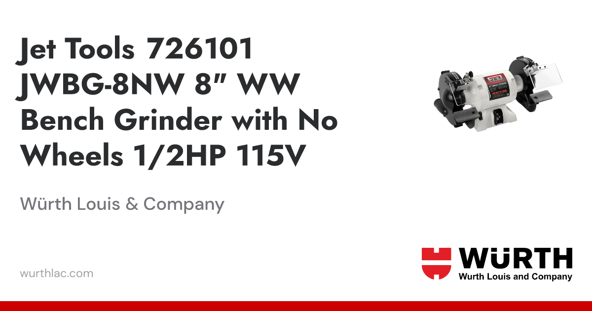 Jet Tools 726101 JWBG-8NW 8" WW Bench Grinder with No Wheels 1/2HP 115V ...