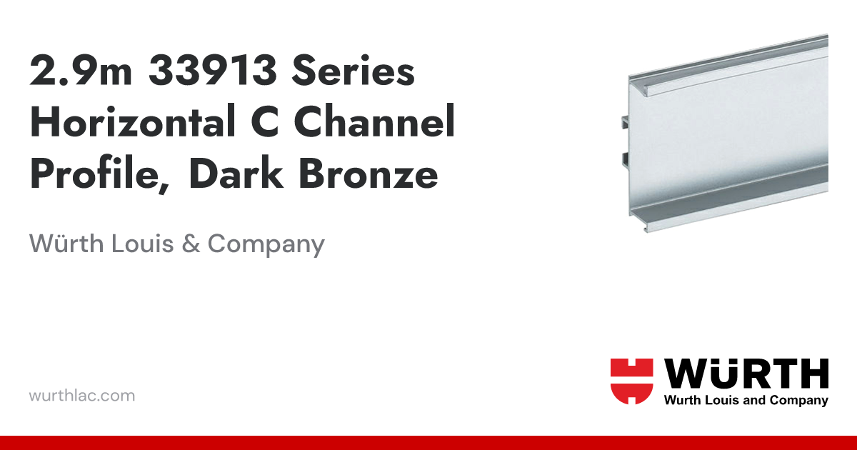 2.9m 33913 Series Horizontal C Channel Profile, Dark Bronze | Würth ...