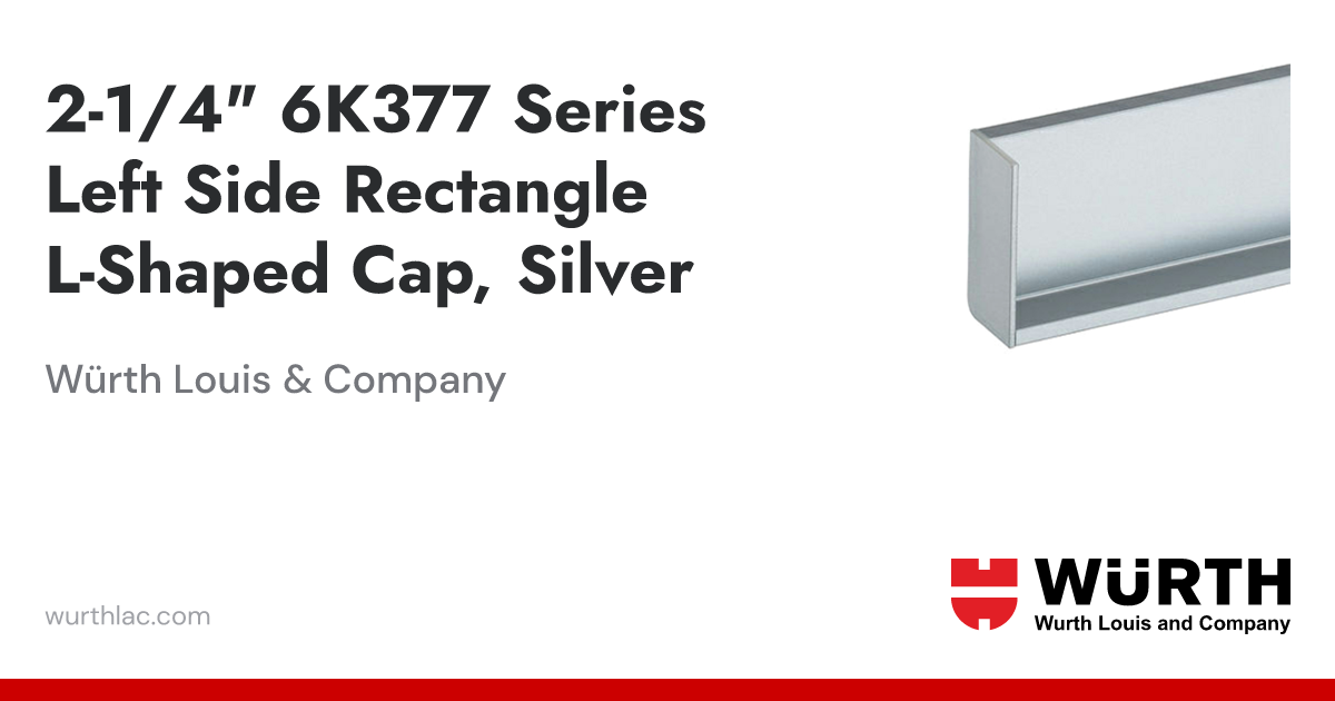 2-1/4" 6K377 Series Left Side Rectangle L-Shaped Cap, Silver | Würth ...