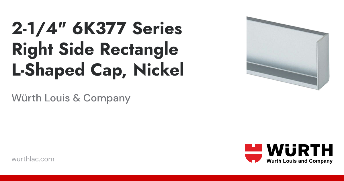 2-1/4" 6K377 Series Right Side Rectangle L-Shaped Cap, Nickel | Würth ...