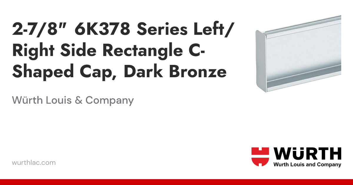 2-7/8" 6K378 Series Left/Right Side Rectangle C-Shaped Cap, Dark Bronze ...