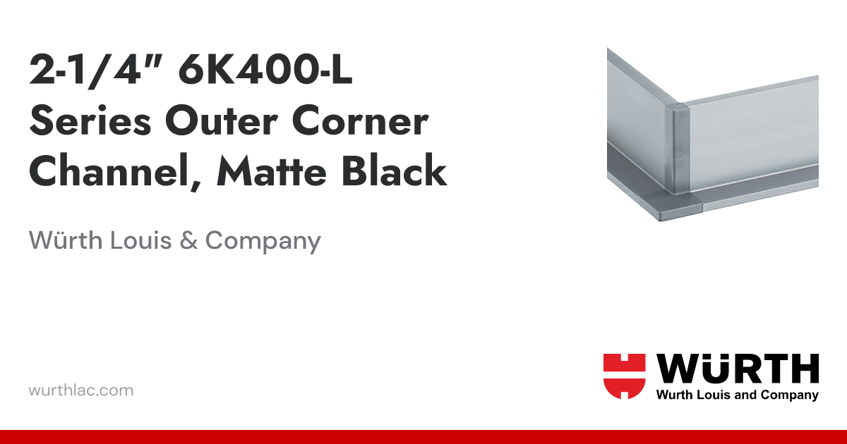 2-1/4" 6K400-L Series Outer Corner Channel, Matte Black | Würth Louis ...