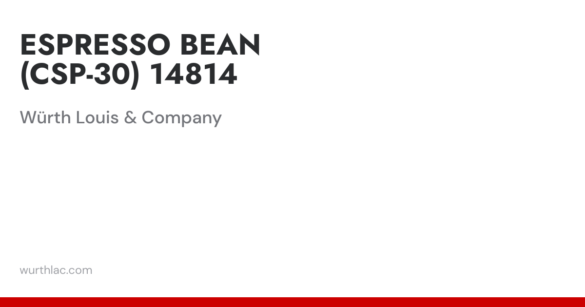 ESPRESSO BEAN (CSP-30) 14814 | Würth Louis & Company