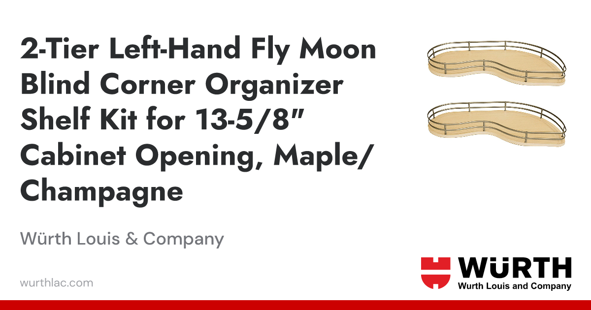 2-Tier Left-Hand Fly Moon Blind Corner Organizer Shelf Kit for 13-5/8 ...