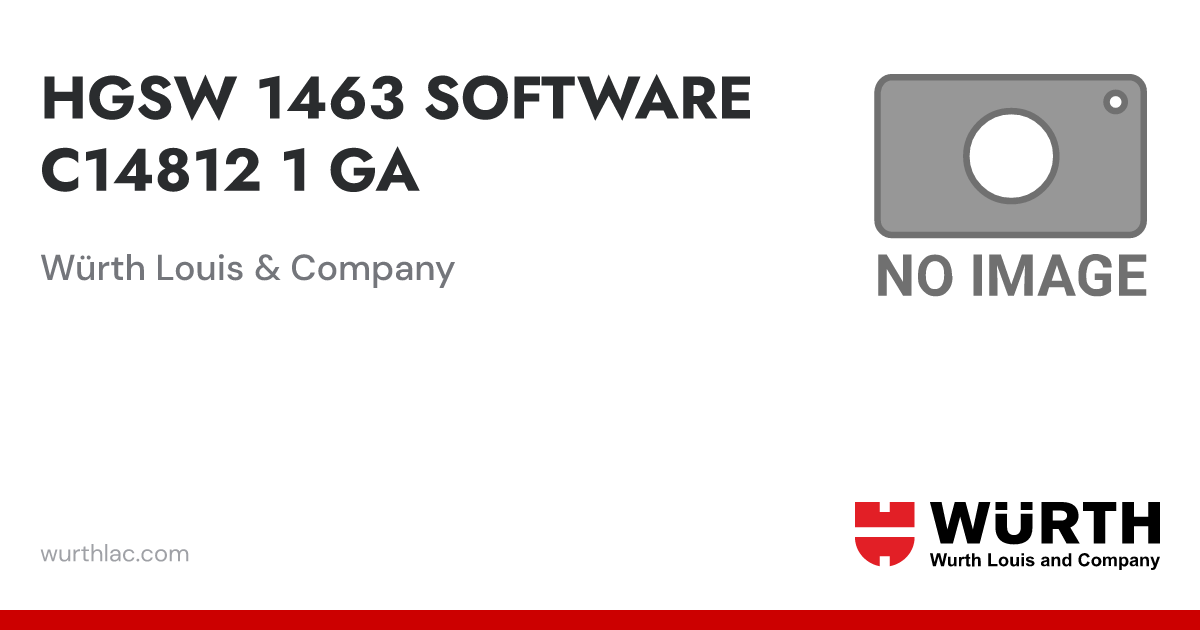 HGSW 1463 SOFTWARE C14812 1 GA | Würth Louis & Company