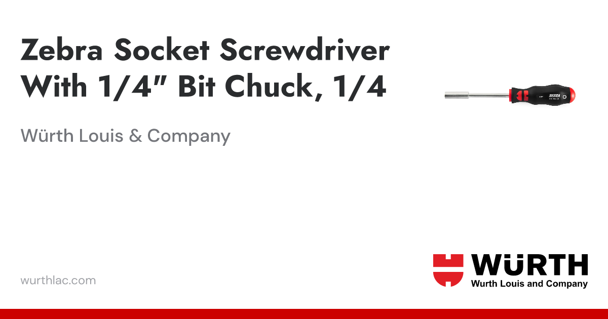 Zebra Socket Screwdriver With 1/4" Bit Chuck, 1/4 | Würth Louis & Company
