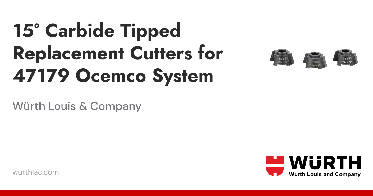 15° Carbide Tipped Replacement Cutters for 47179 Ocemco System | Würth ...