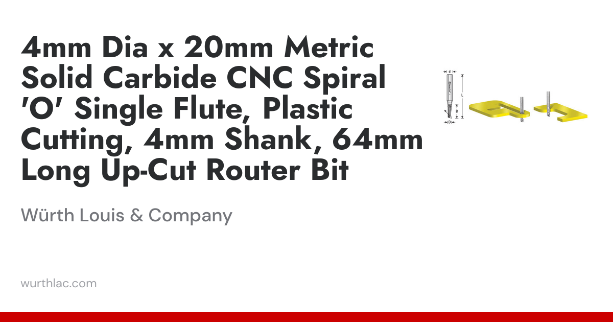 4mm Dia x 20mm Metric Solid Carbide CNC Spiral 'O' Single Flute ...