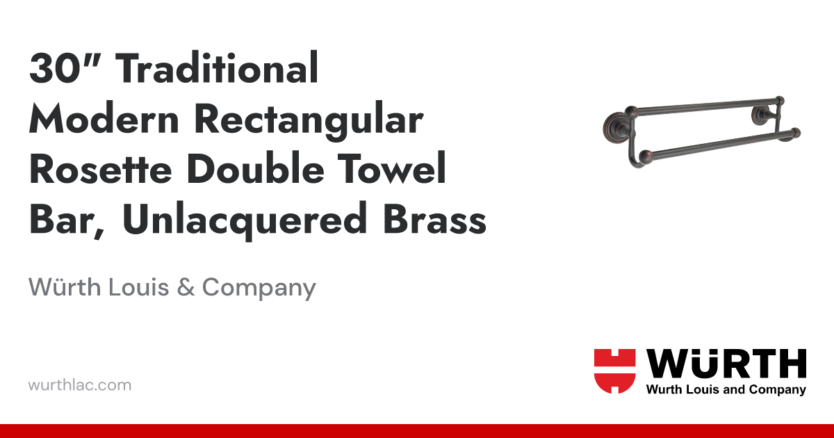 30" Traditional Modern Rectangular Rosette Double Towel Bar ...