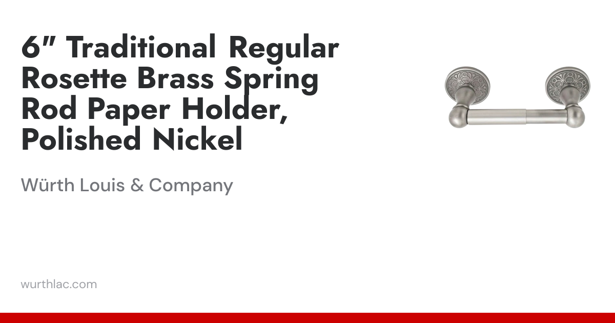 6" Traditional Regular Rosette Brass Spring Rod Paper Holder, Polished ...
