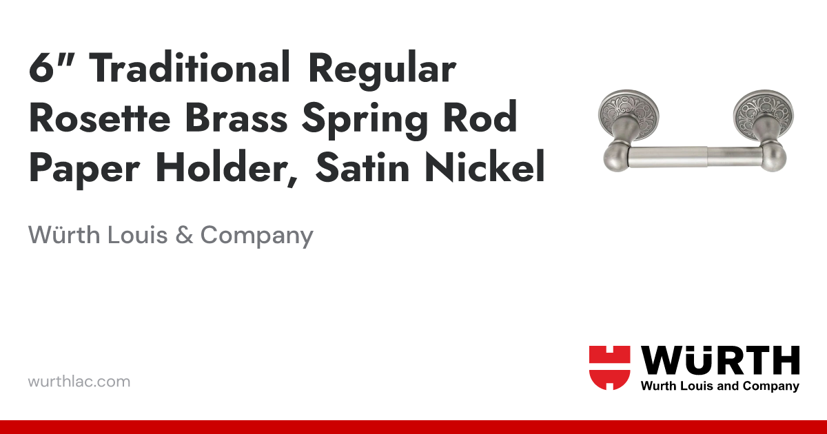 6" Traditional Regular Rosette Brass Spring Rod Paper Holder, Satin ...