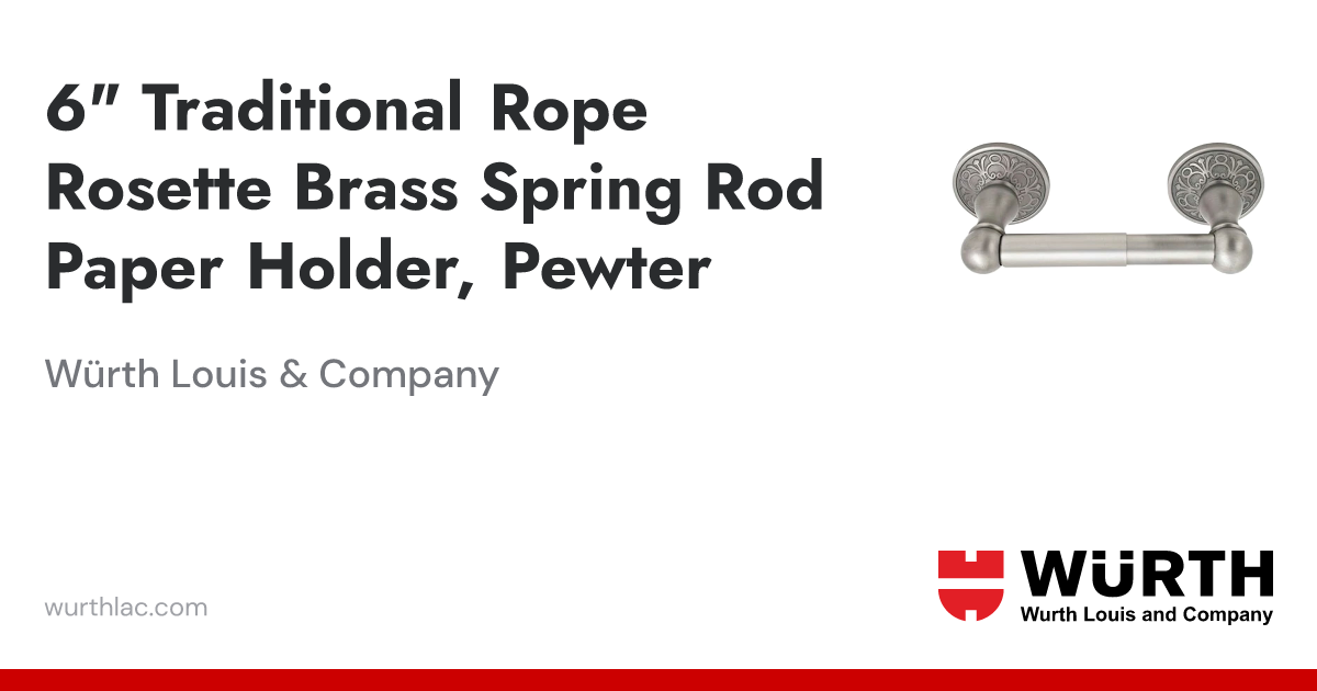 6" Traditional Rope Rosette Brass Spring Rod Paper Holder, Pewter ...