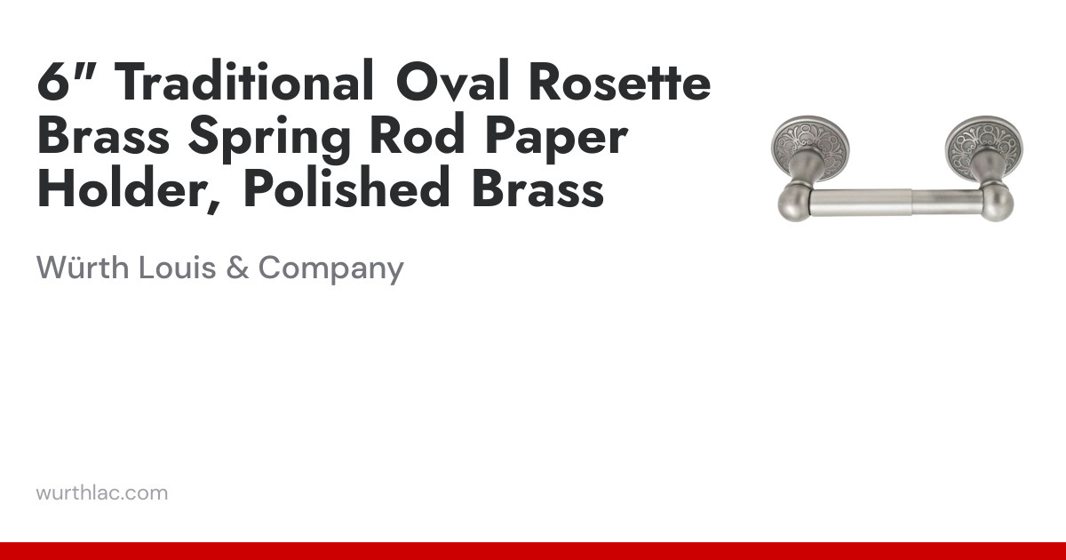6" Traditional Oval Rosette Brass Spring Rod Paper Holder, Polished ...