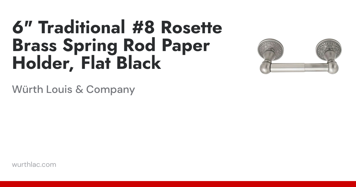 6" Traditional #8 Rosette Brass Spring Rod Paper Holder, Flat Black ...