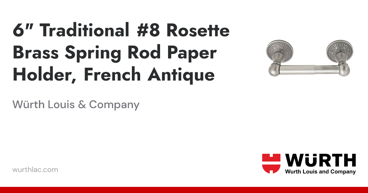 6" Traditional #8 Rosette Brass Spring Rod Paper Holder, French Antique ...