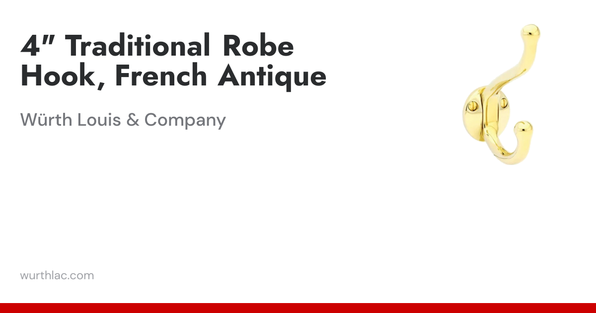 4" Traditional Robe Hook, French Antique | Würth Louis & Company