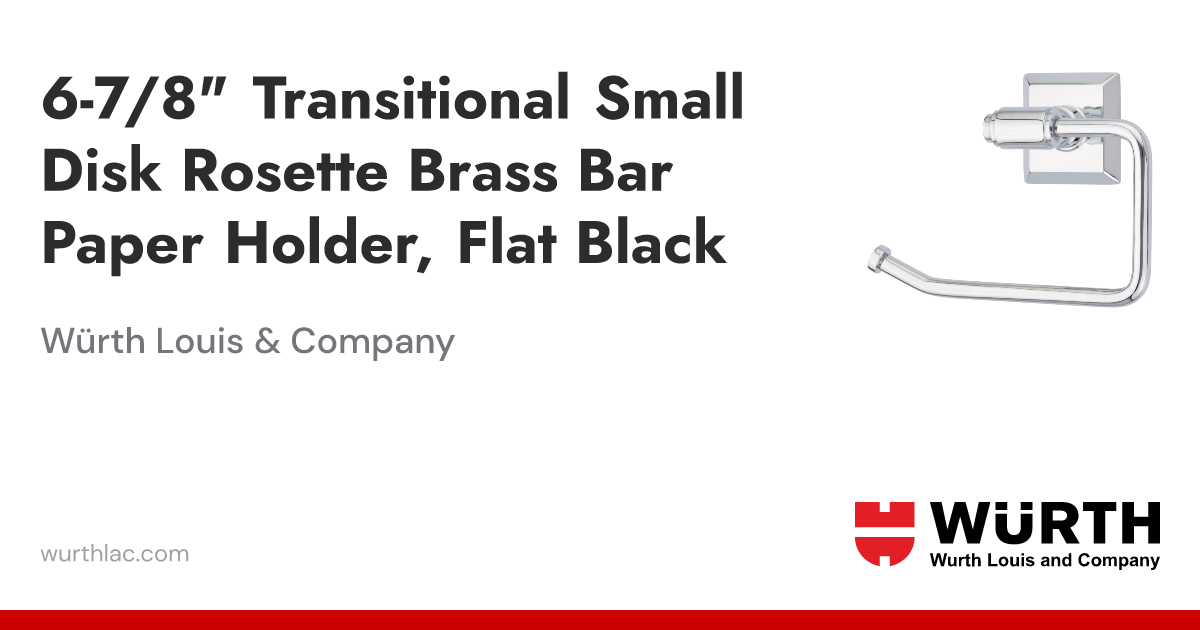 6-7/8" Transitional Small Disk Rosette Brass Bar Paper Holder, Flat ...
