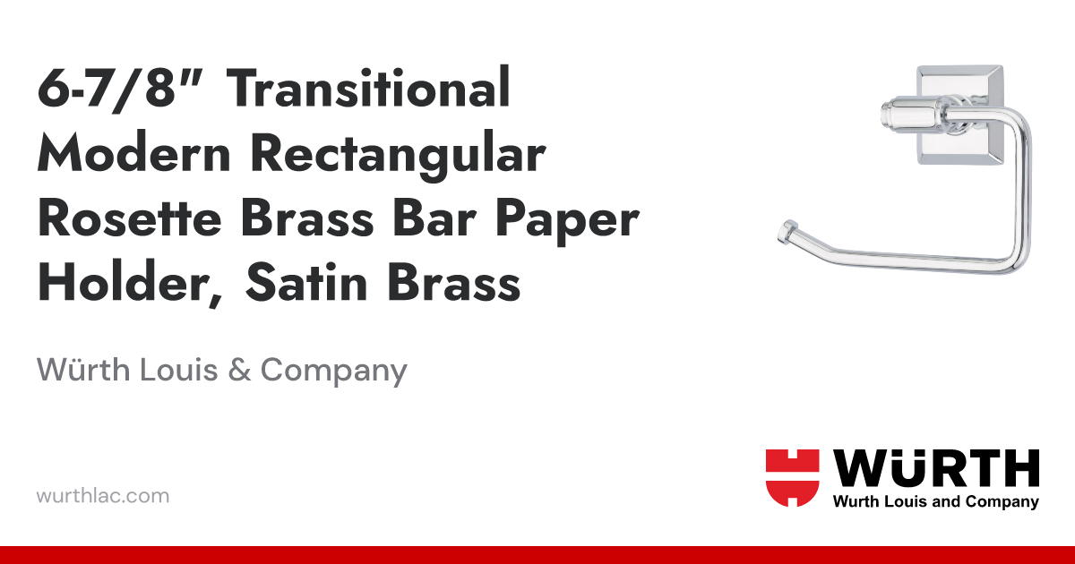 6-7/8" Transitional Modern Rectangular Rosette Brass Bar Paper Holder ...