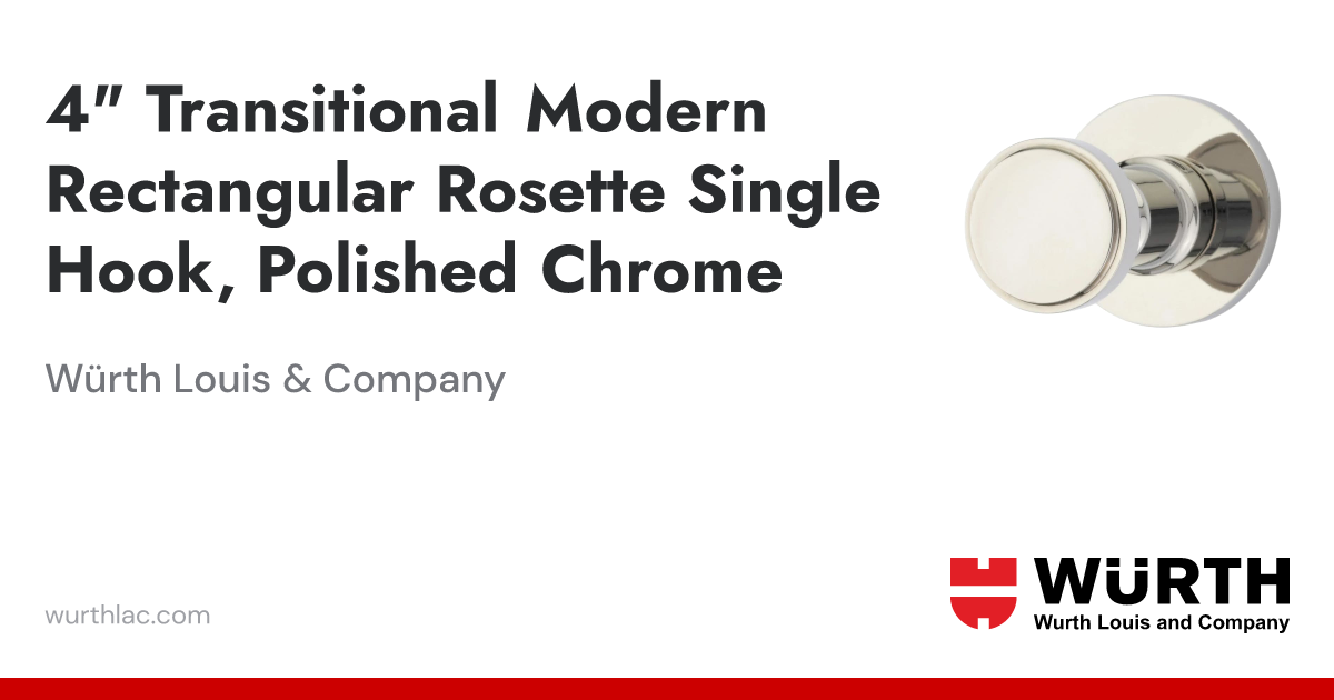 4" Transitional Modern Rectangular Rosette Single Hook, Polished Chrome ...