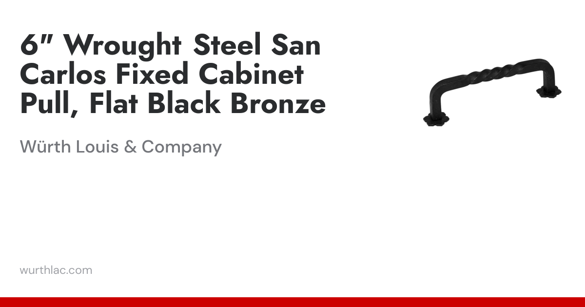 6" Wrought Steel San Carlos Fixed Cabinet Pull, Flat Black Bronze ...