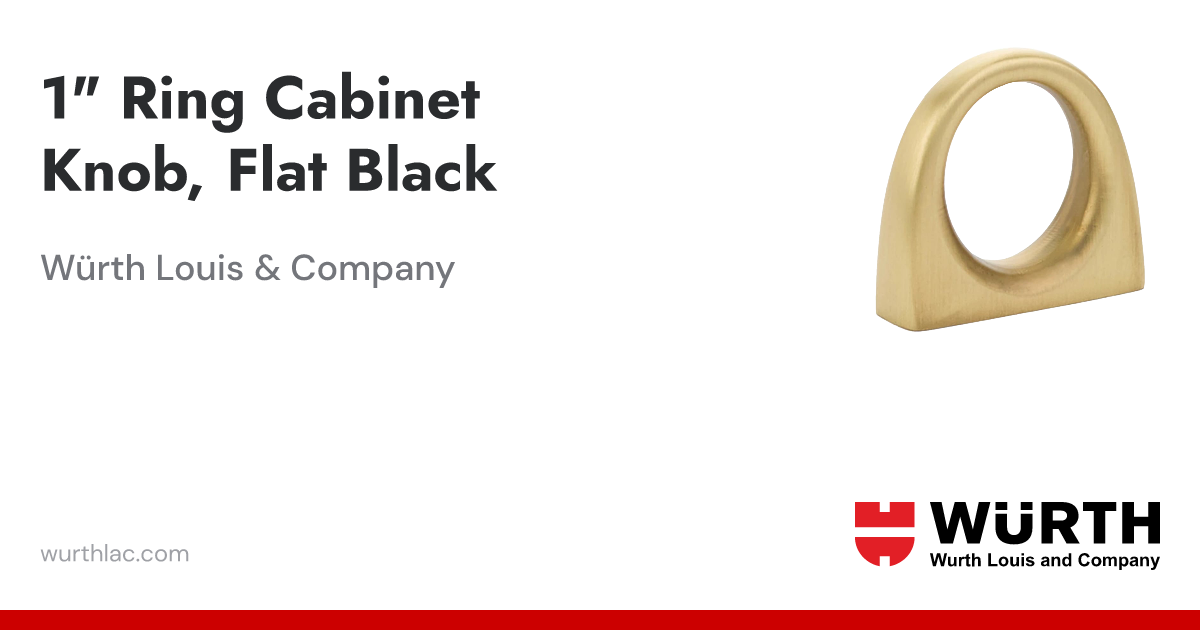 1" Ring Cabinet Knob, Flat Black | Würth Louis & Company