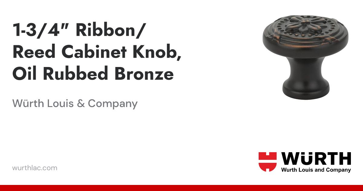1-3/4" Ribbon/Reed Cabinet Knob, Oil Rubbed Bronze | Würth Louis & Company
